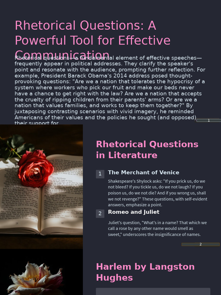Rhetorical Questions A Powerful Tool For Effective Communication | PDF ...