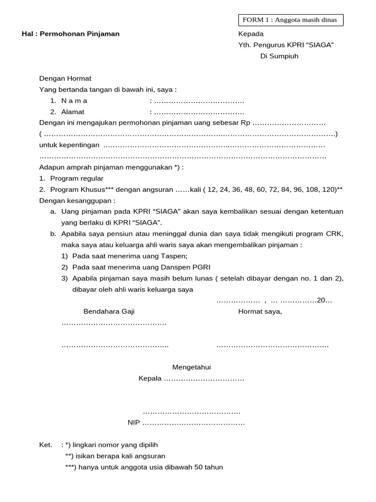 BLANGKO AMPRAH Dan PENDAFTARAN | PDF