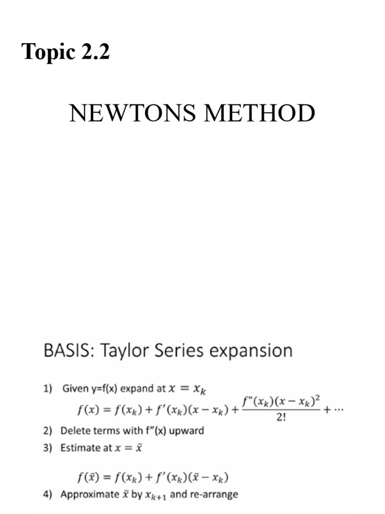 Topic 2.2 Newtons Method | PDF