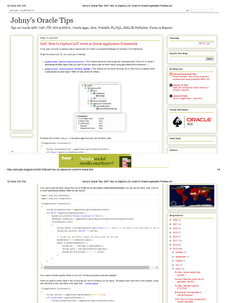 Johny's Oracle Tips - OAF - How To Capture LOV Event in Oracle Application Framework | PDF ...