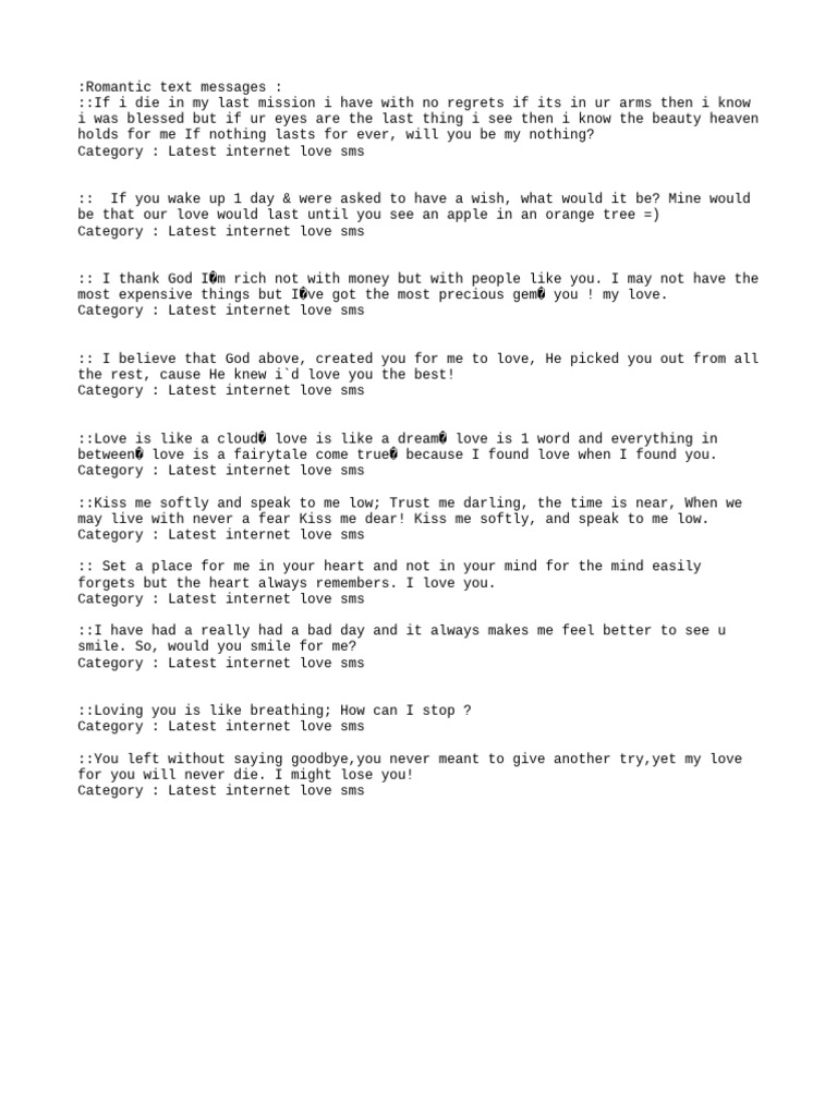 Flirting Text Messages | PDF