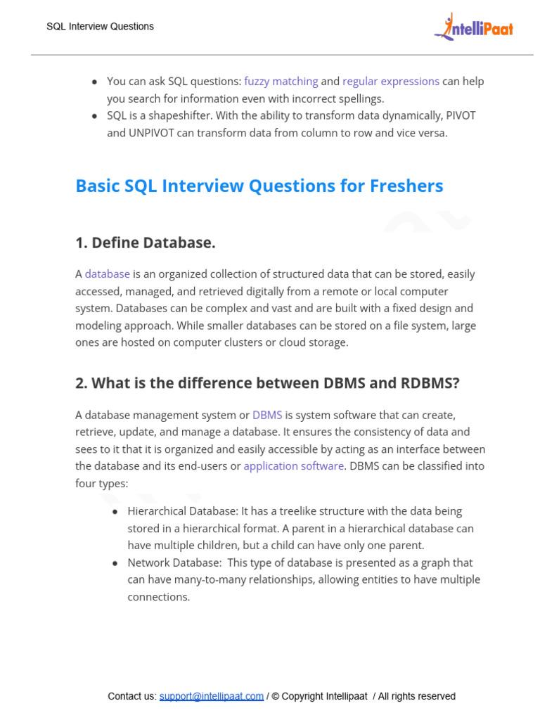 SQl interview | PDF | Database Index | Databases