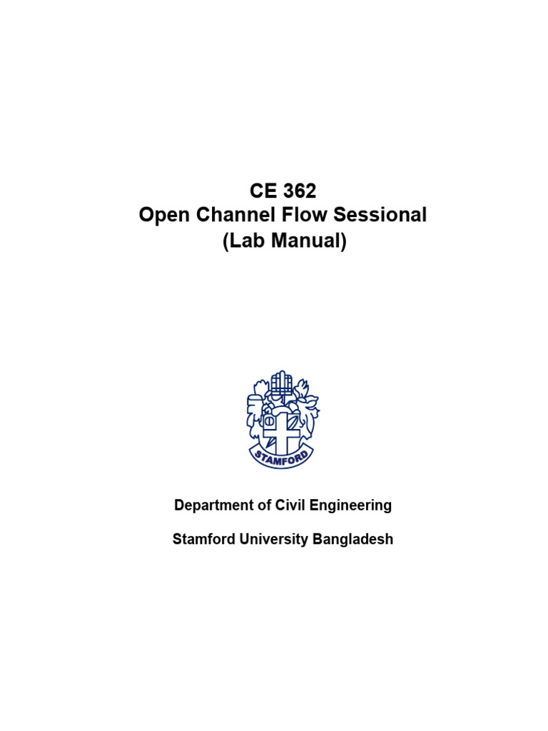 CEN 362 - Open Channel Flow - Lab Manual | PDF | Reynolds Number ...