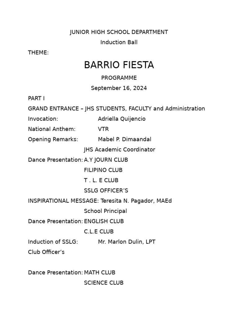 Induction Programme | PDF