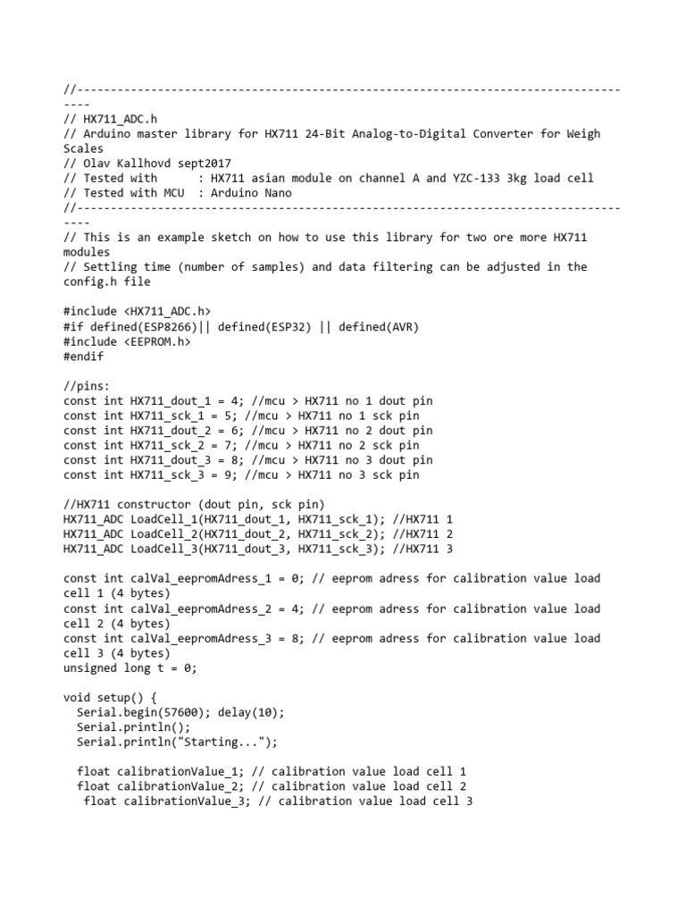 Weighing Scale Caibration of Arduino | PDF | Software Engineering | Computer Science