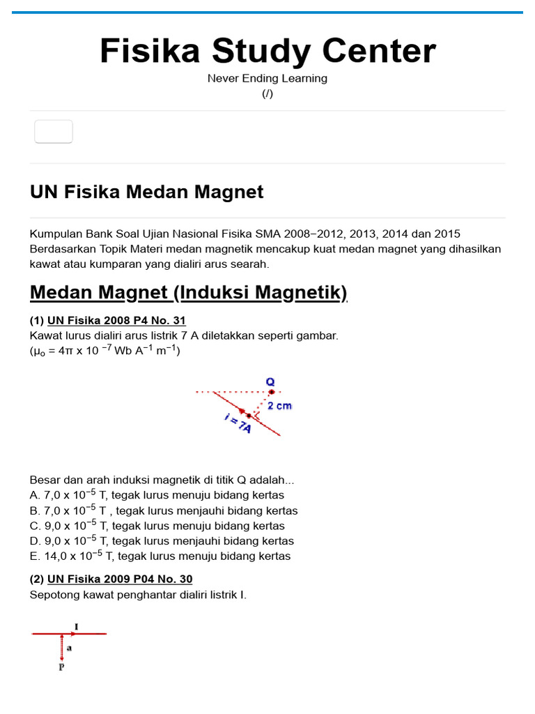 UN Fisika Medan Magnet | PDF
