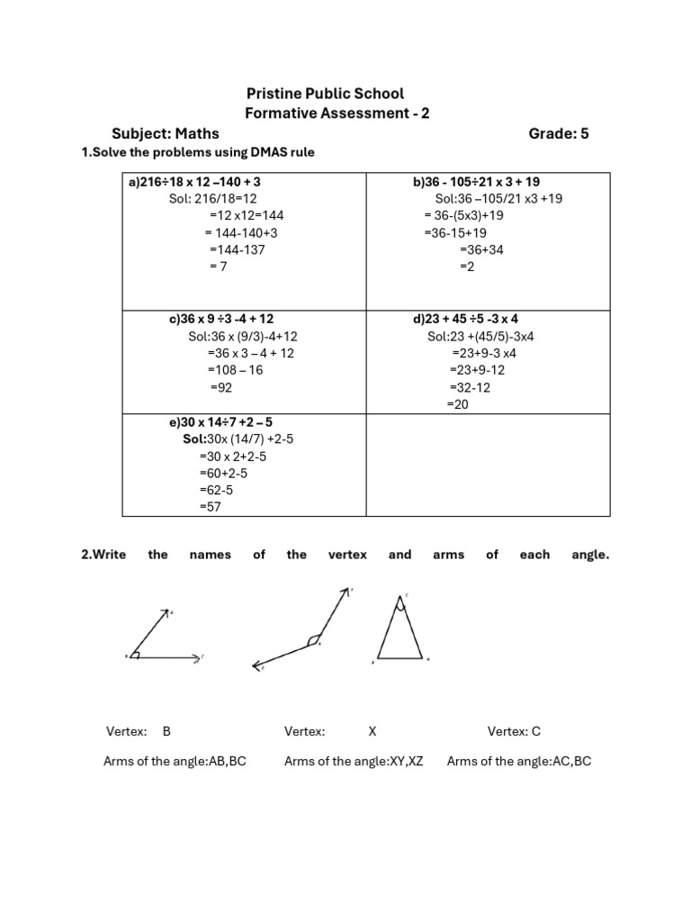 maths grade5 fa2 | PDF | Angle | Euclidean Geometry