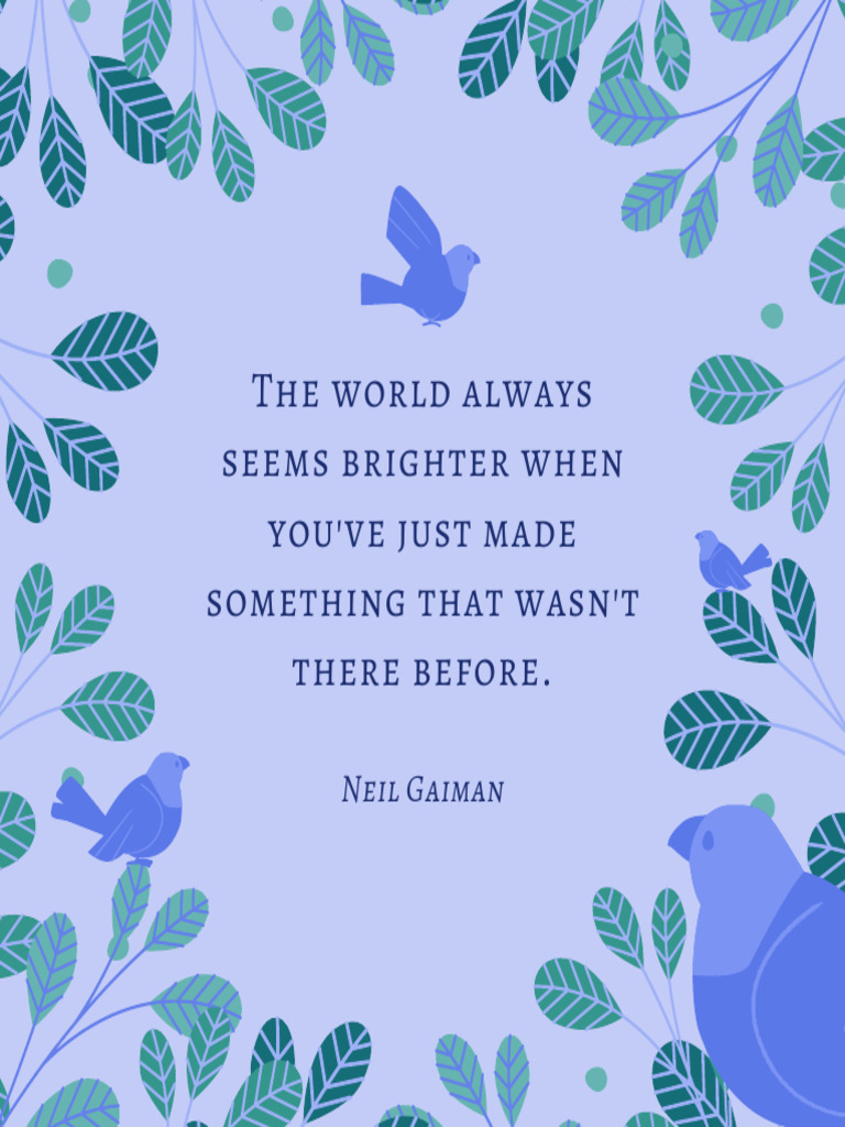 Purple and Green Bluebirds Quotes Instagram Post | PDF