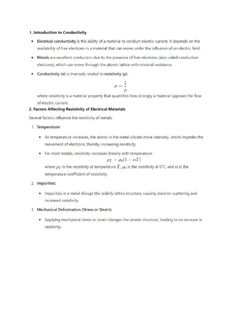 Conductivity 1 | PDF