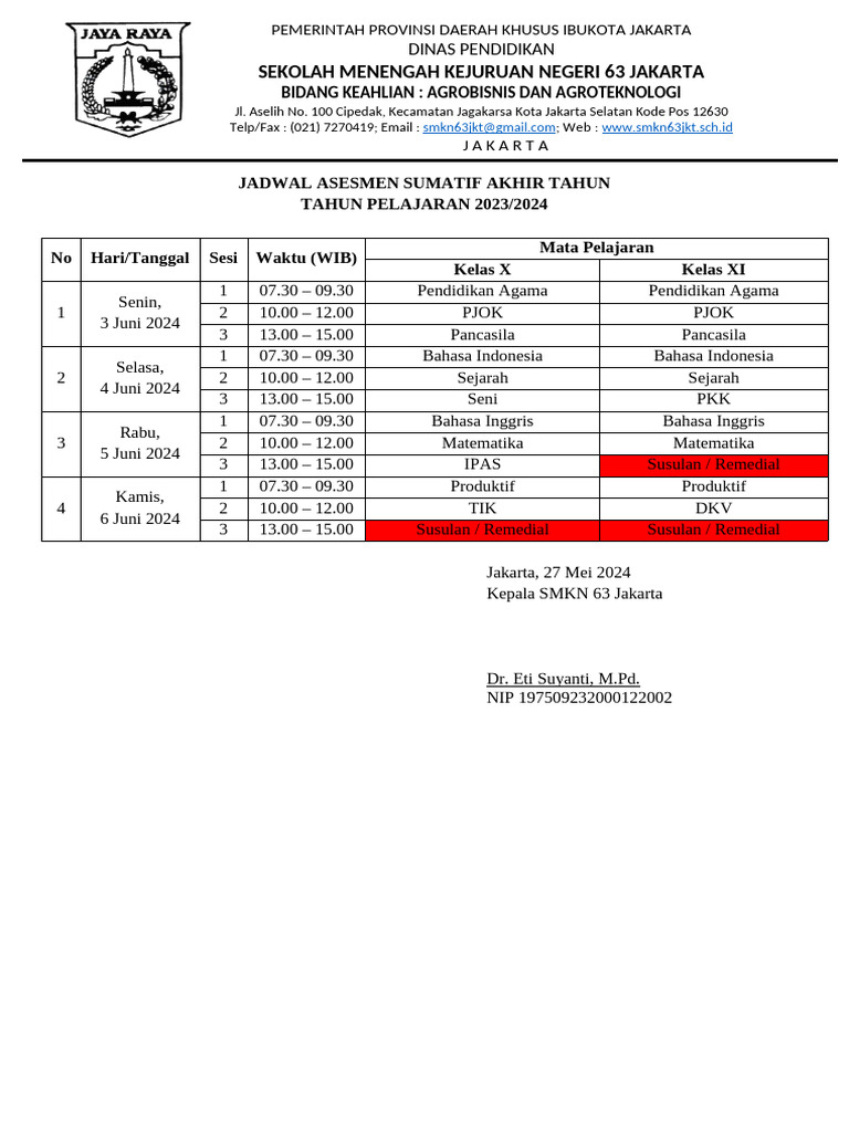 Jadwal Asat 2024 | PDF