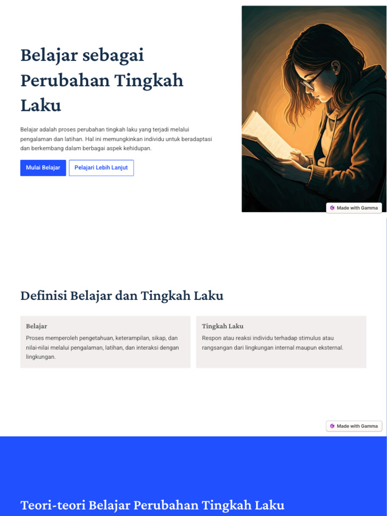 Belajar Sebagai Perubahan Tingkah Laku | PDF