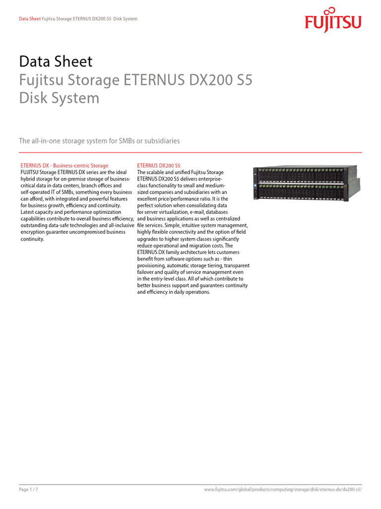 Ds Eternus dx200 s5 WW en | PDF | Hyper V | Solid State Drive
