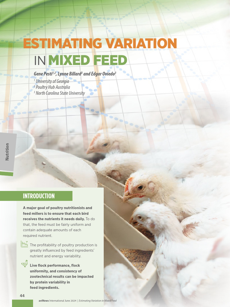 Estimating Variation in Mixed Feed | PDF | Variance | Nutrients