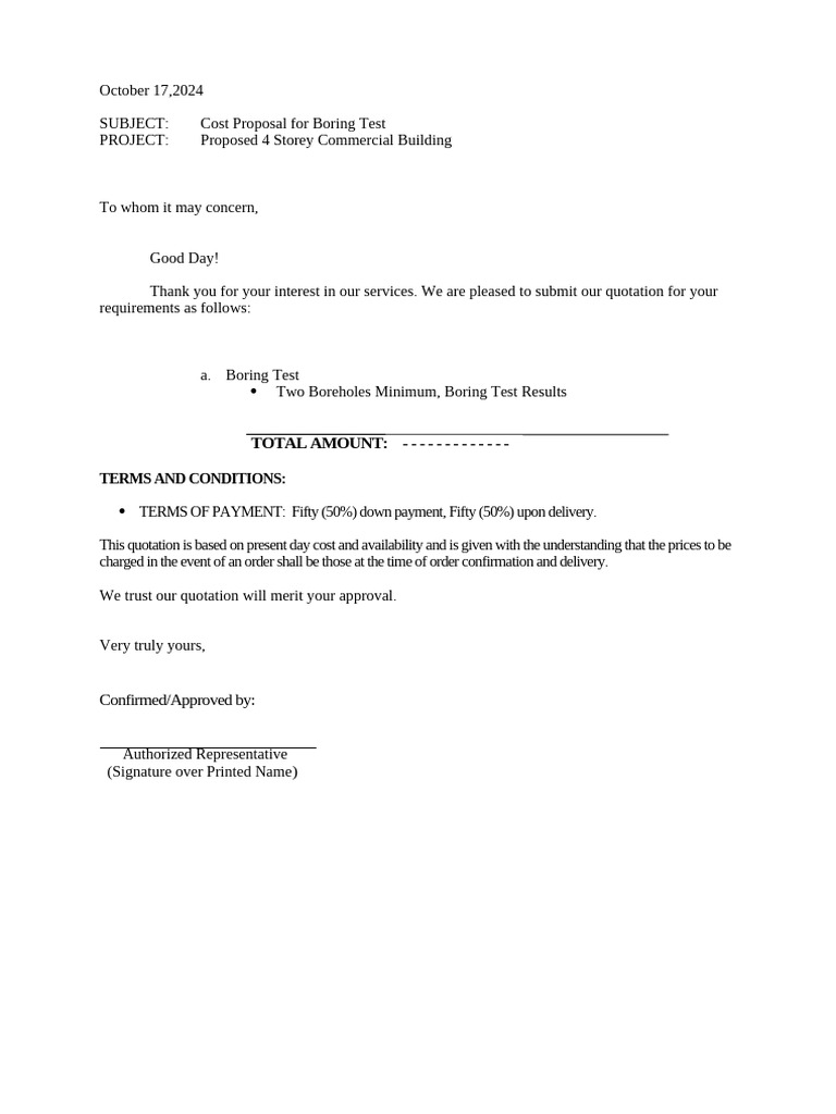 Quotation Boring Test | PDF