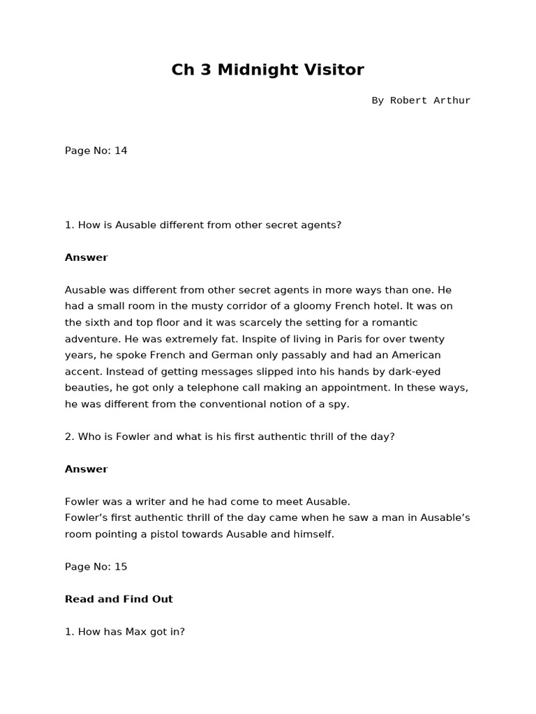 The Midnight Visitor | PDF