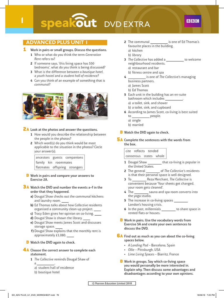 So - Adv Plus - U1 - DVD - Worksheet | PDF