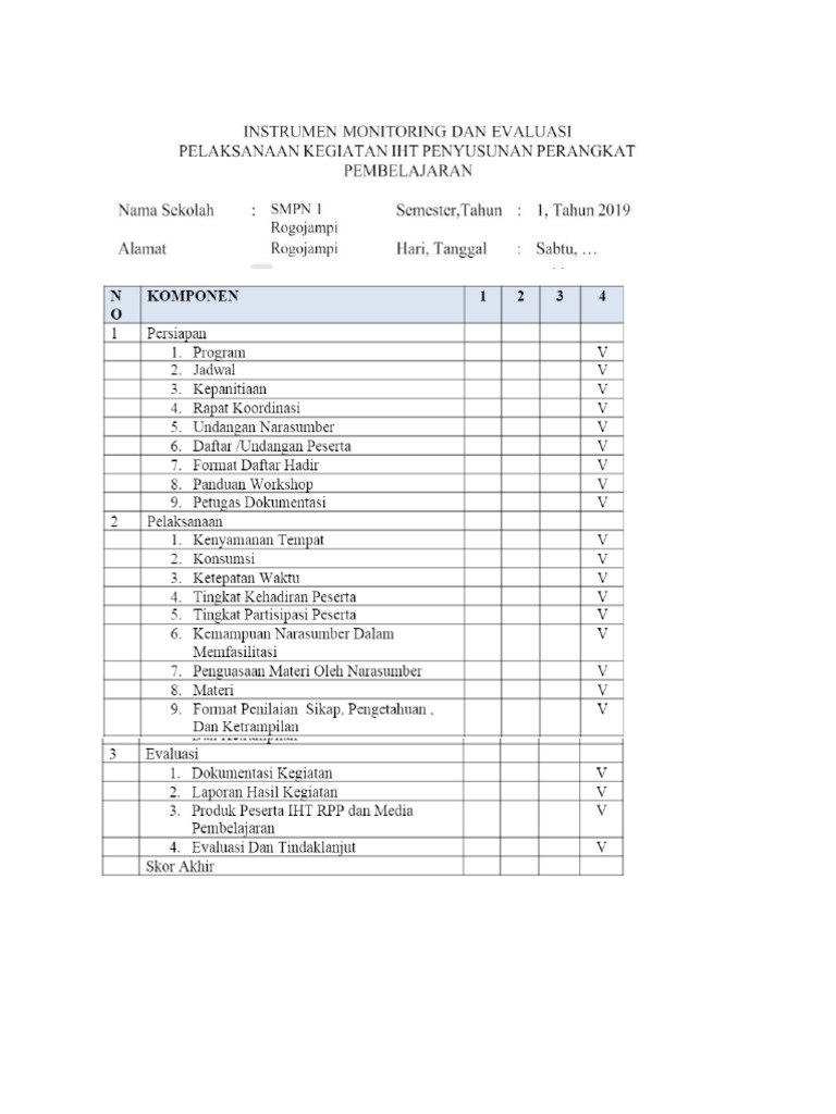 Contoh Monev IHT | PDF