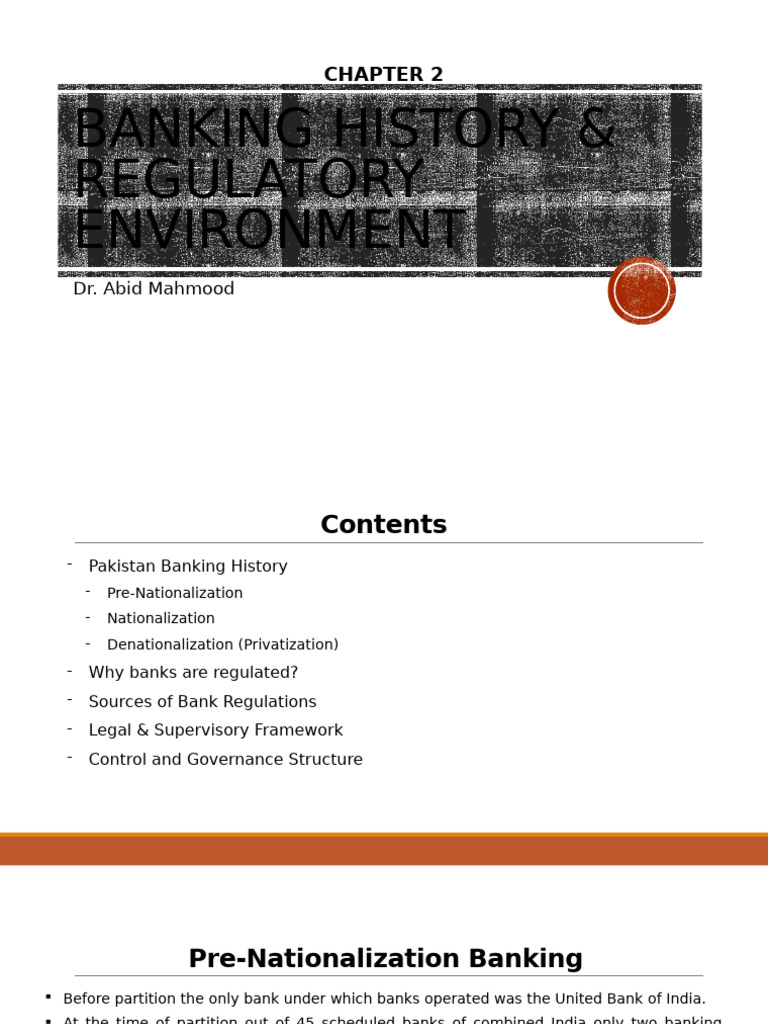Chapter 2 - Banking History Regulatory Environment | PDF | Internal Control | Risk