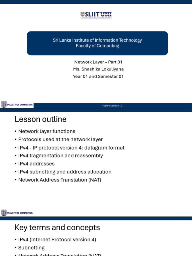 05 Network Layer Part 01 | PDF | Internet Protocols | Ip Address