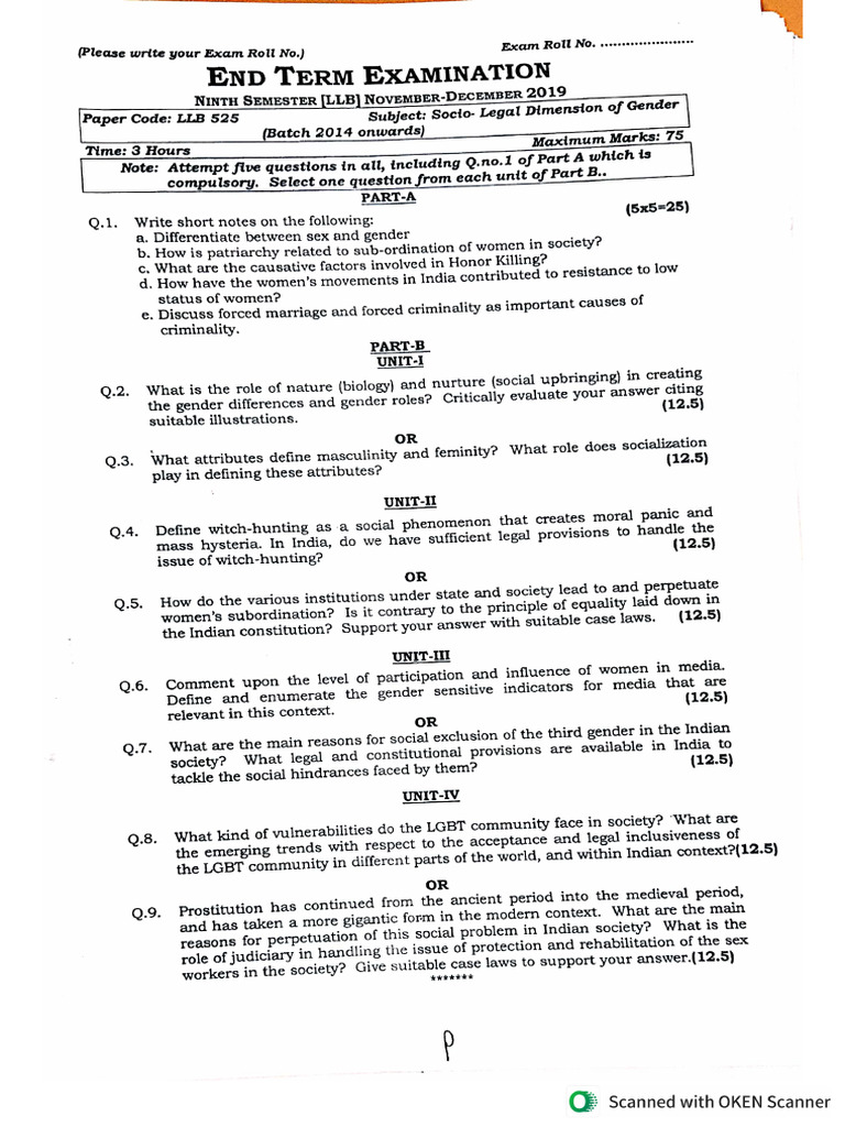 Ballb_9th-Semester_PY-Question-Paper | PDF