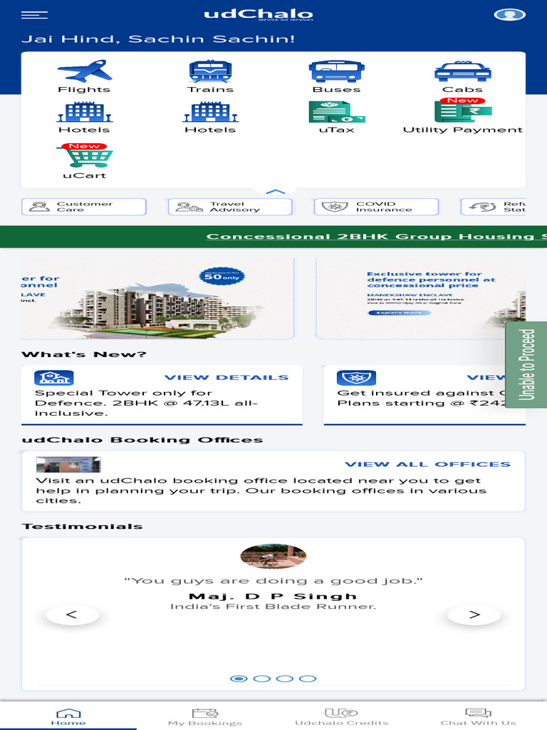 Udchalo - All-In-One Travel Booking Platform For Defence Quota & Armed ...