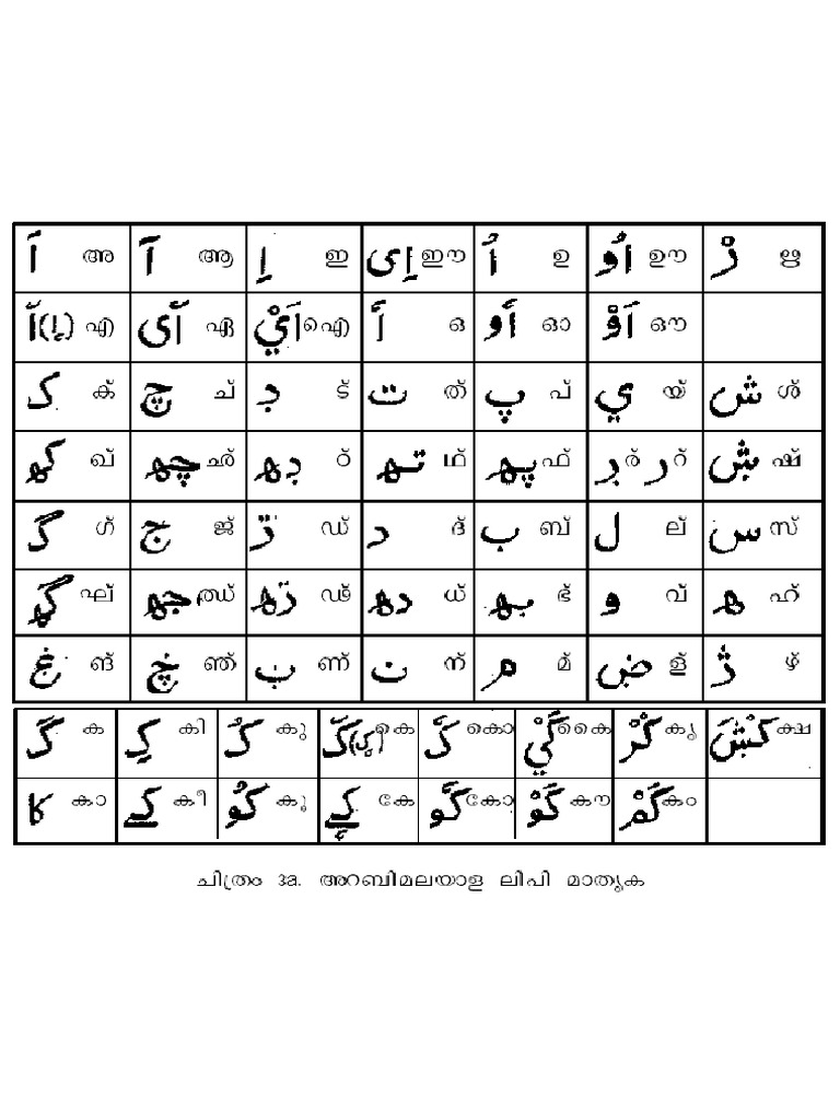 ArabiMalayalam Alphabet | PDF