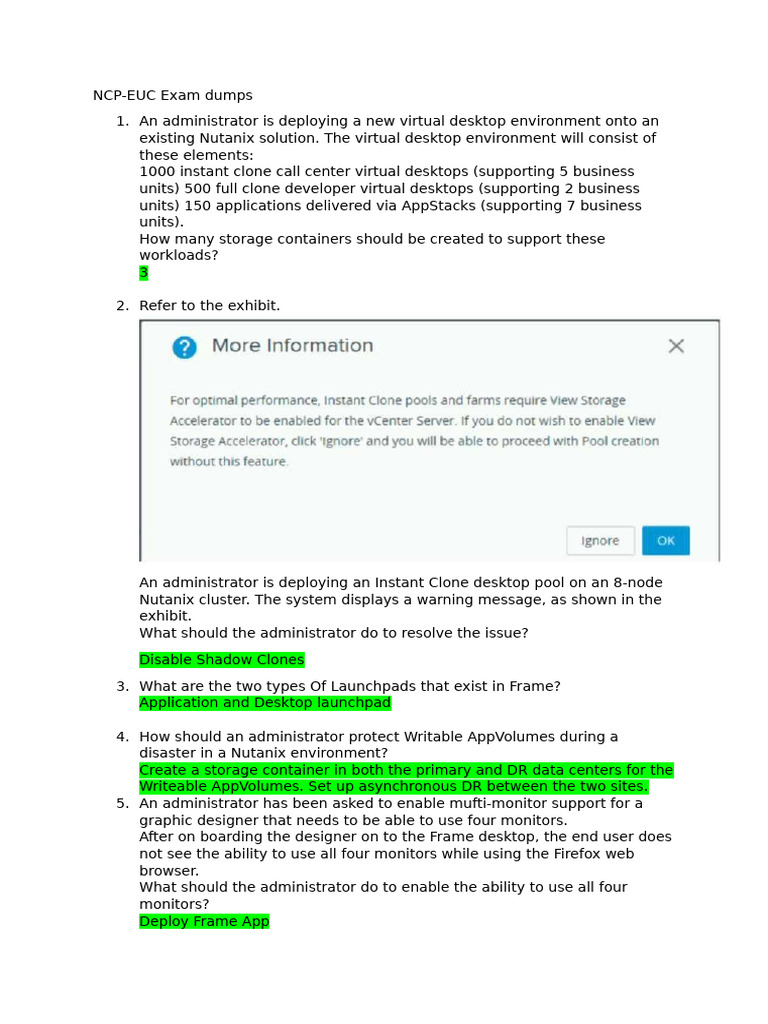 Ncp Euc Dumps | PDF | Desktop Virtualization | Computer Cluster