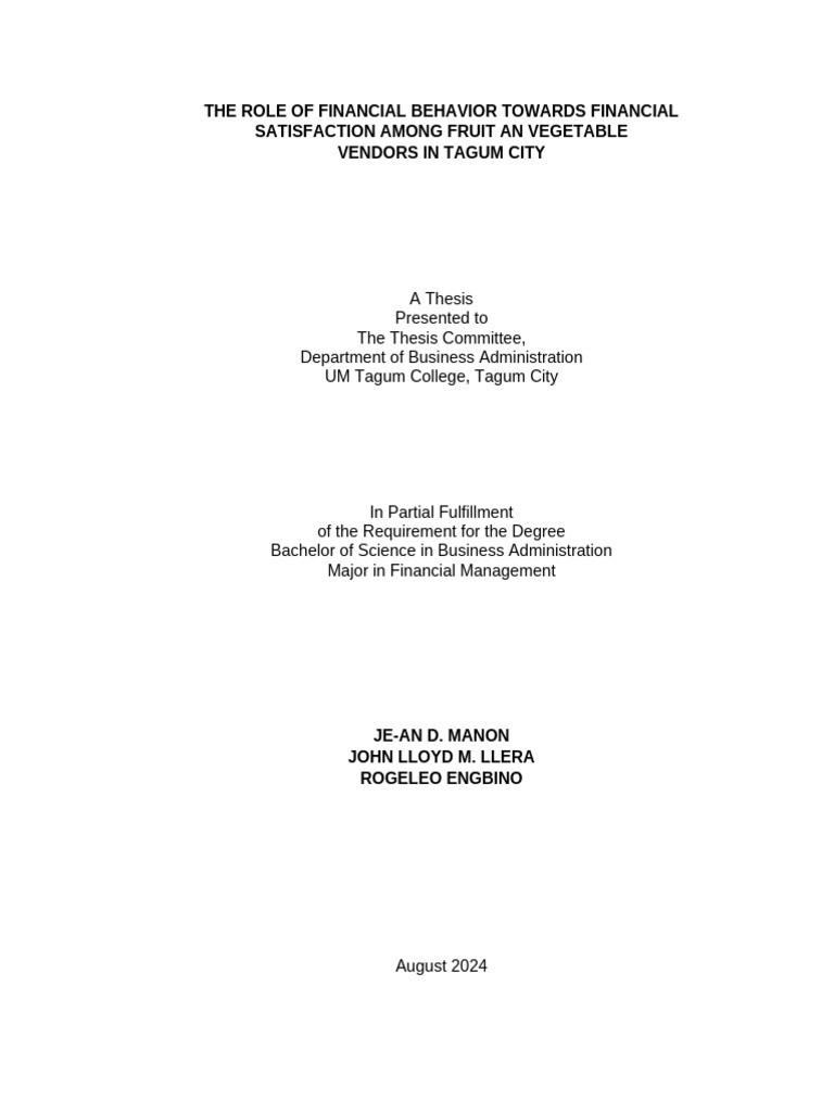 The Role of Financial Behavior Towards Financial Satisfaction | PDF ...