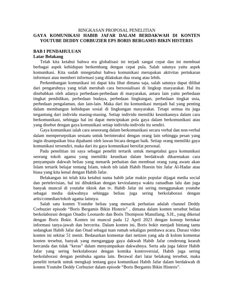 Ringkasan Proposal Penelitian Shifa | PDF