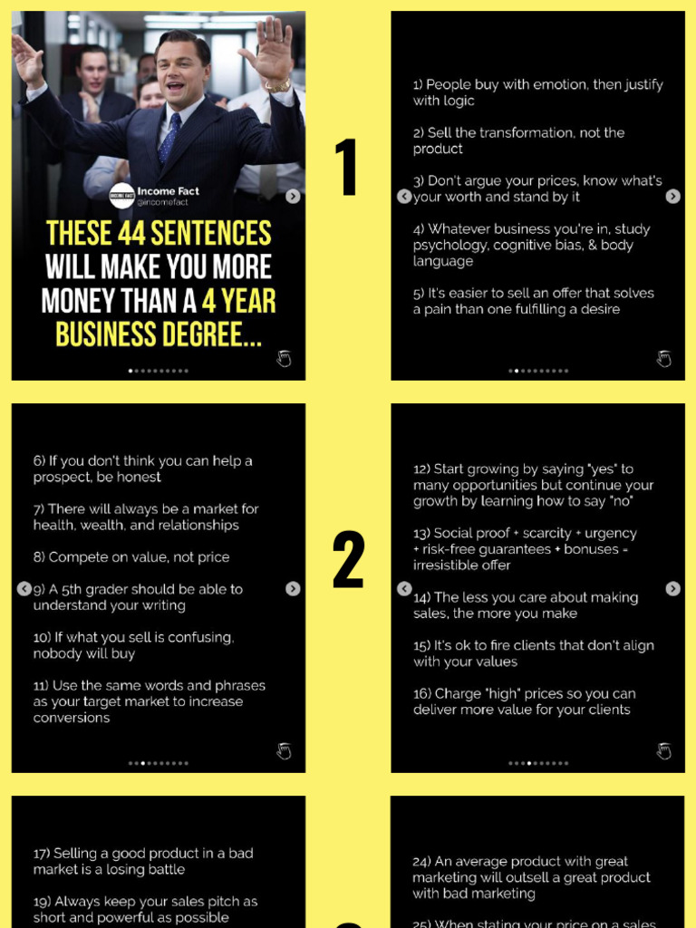 44 Sentences That Make Money | PDF