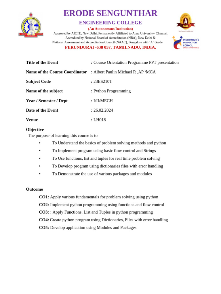 Cop Post Event Report - Mech | PDF