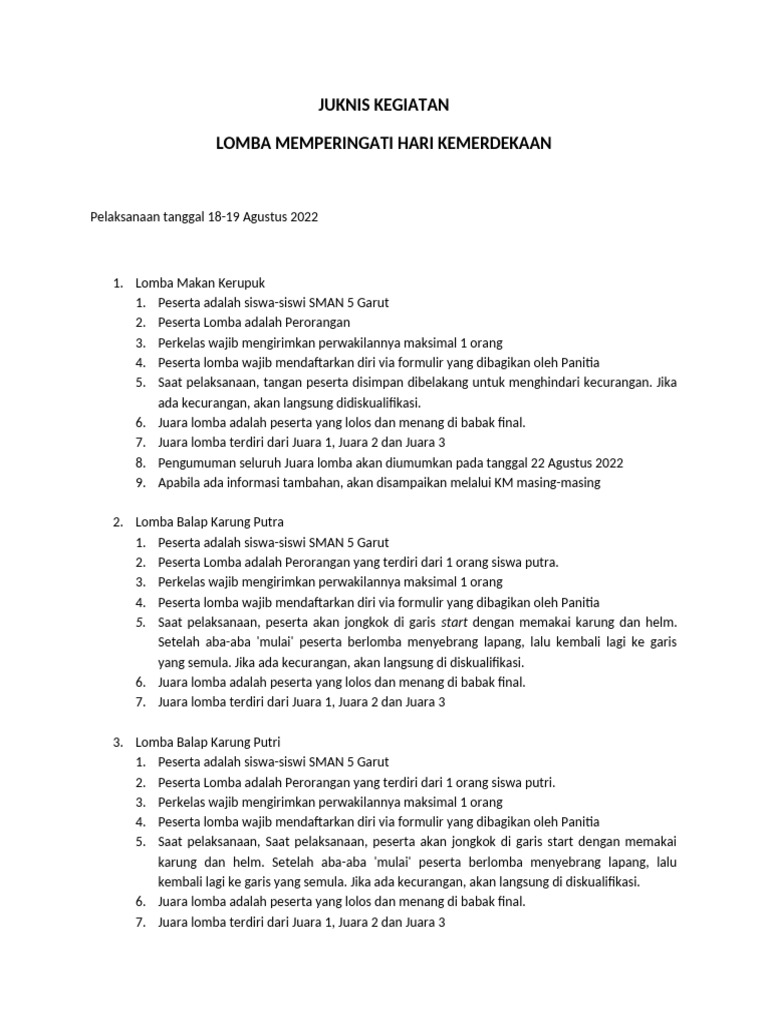 JUKNIS KEGIATAN-WPS Office | PDF