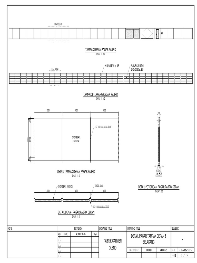 Tampak Pagar Depan & Belakang | PDF
