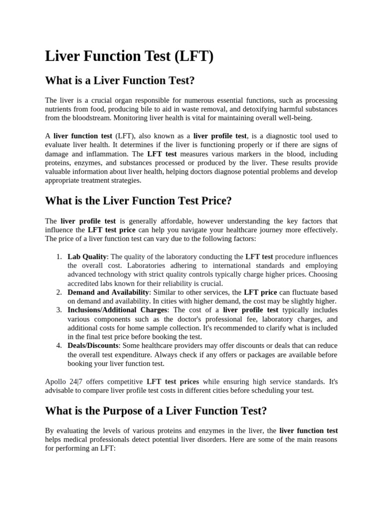 Liver Function Test Insights | PDF | Liver | Alanine Transaminase