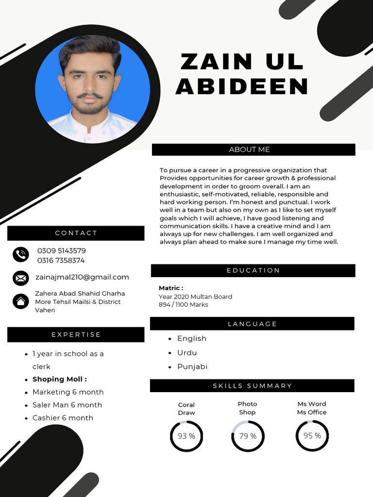 Zain Ul Abdieen CV | PDF