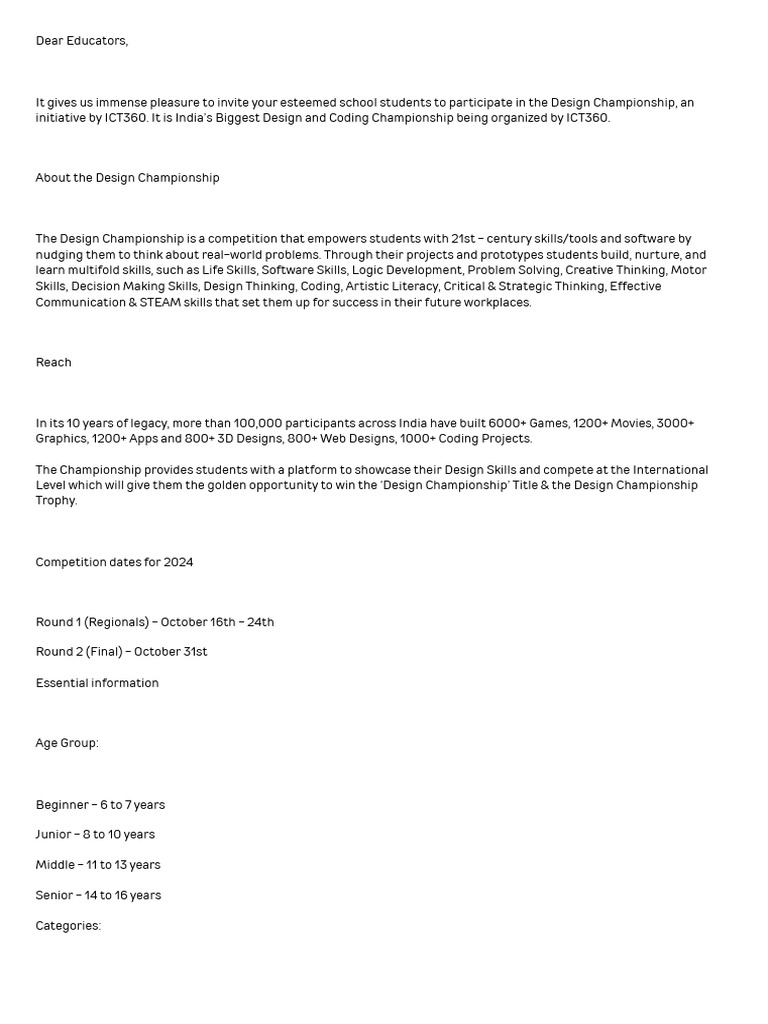 Ict360 Design Championship | PDF