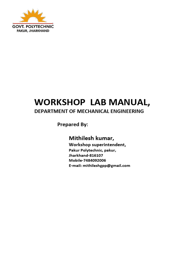 Workshop Lab Manual | PDF | Forge | Forging