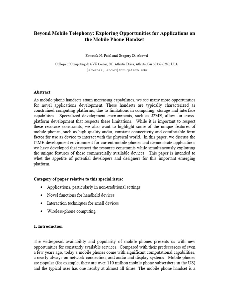 Beyond Mobile Telephony | PDF | Telephone | Mobile Phones