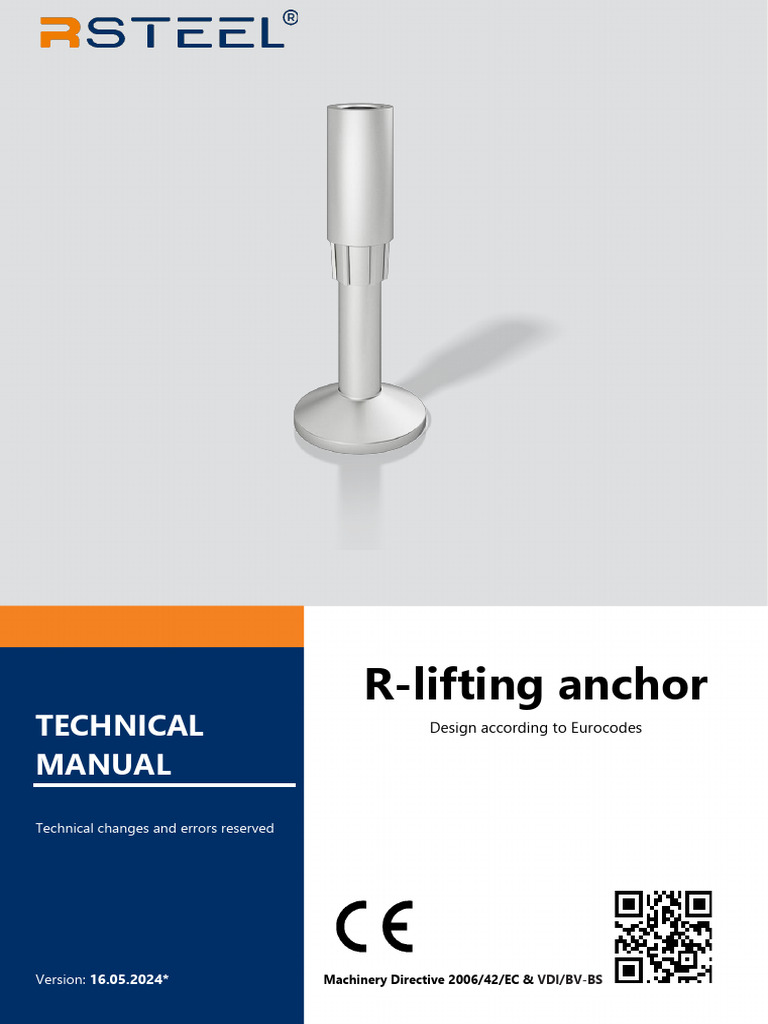 R-lifting anchor - Technical manual 16.05.2024 | PDF | Precast Concrete | Beam (Structure)