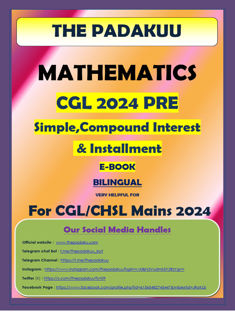 The Padakuu CGL 2024 Pre All Questions of Si, Ci and Installment | PDF