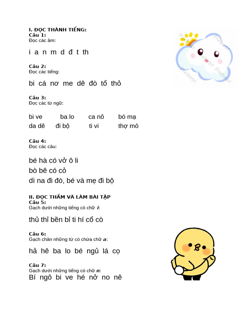 Bai Test Dau Vao | PDF