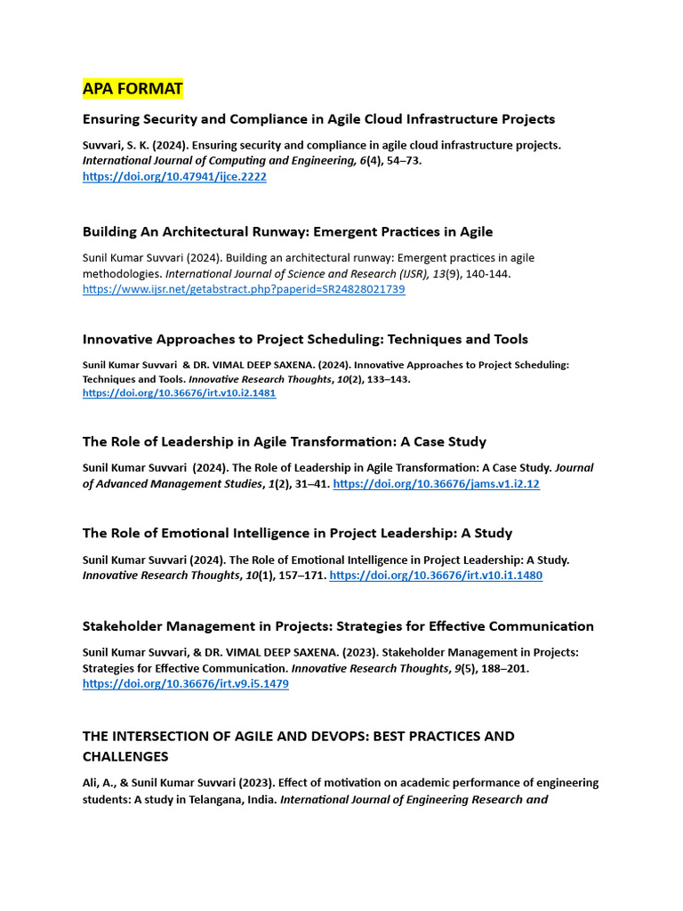 Apa Format | PDF | Agile Software Development | Business