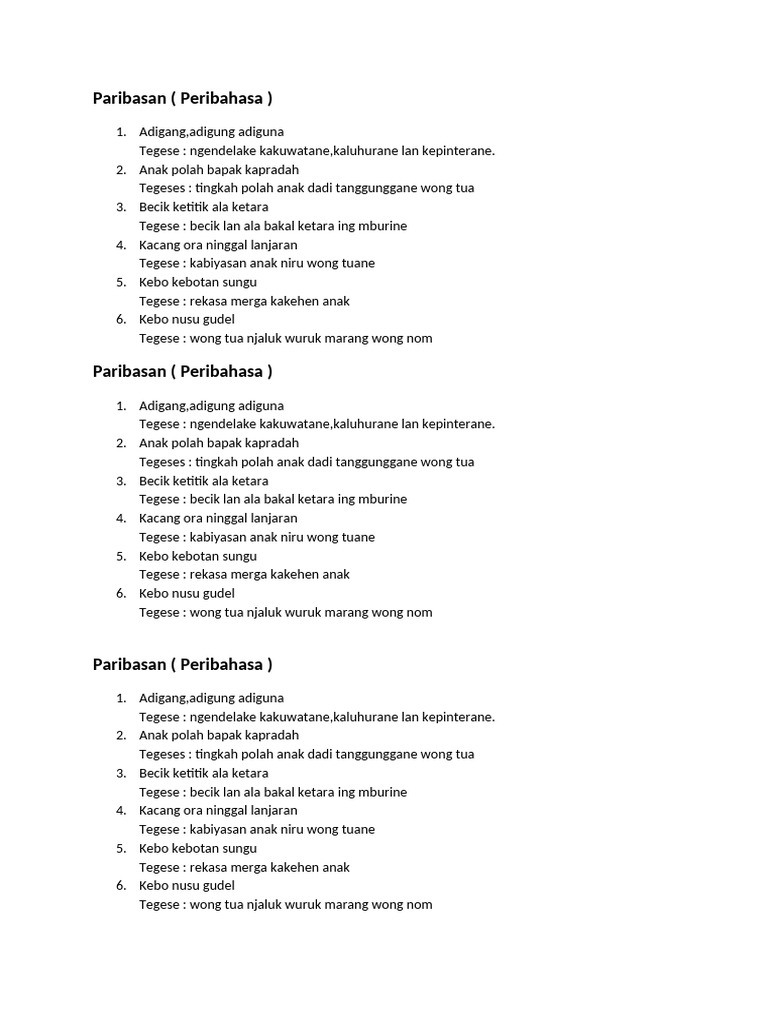Paribasan | PDF