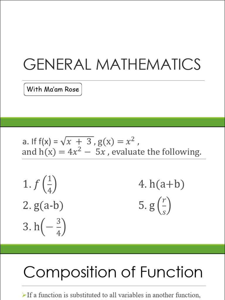 GMATH Composition of Functions Week 2 | PDF