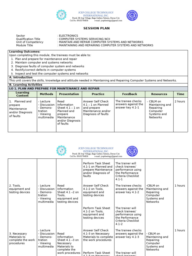 UC4 LO1 Session-Plan - DAYO | PDF | Behavior Modification | Learning