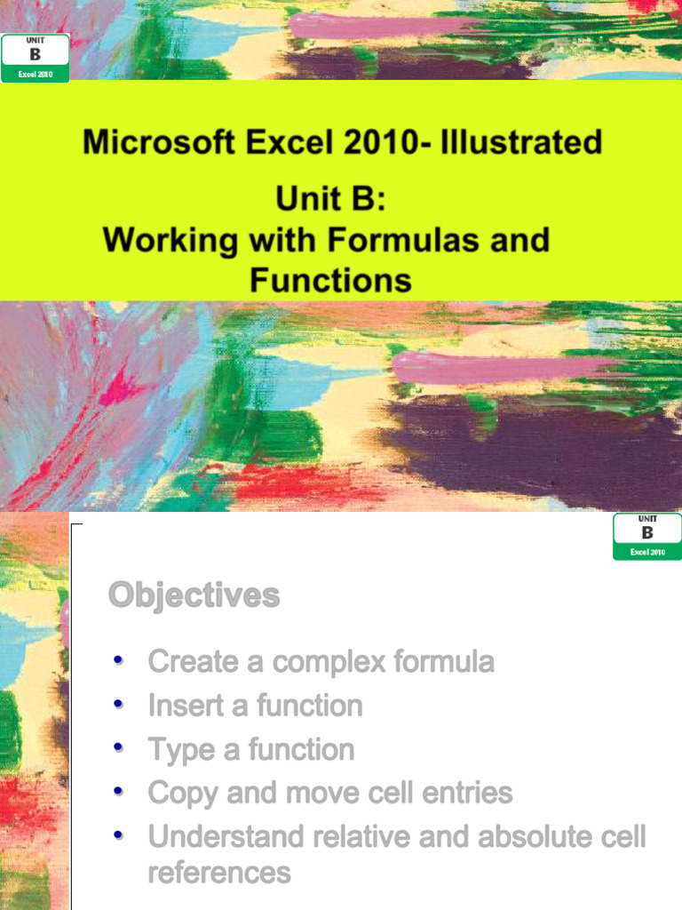 Excel2010unit (B) | PDF | Microsoft Excel | Function (Mathematics)