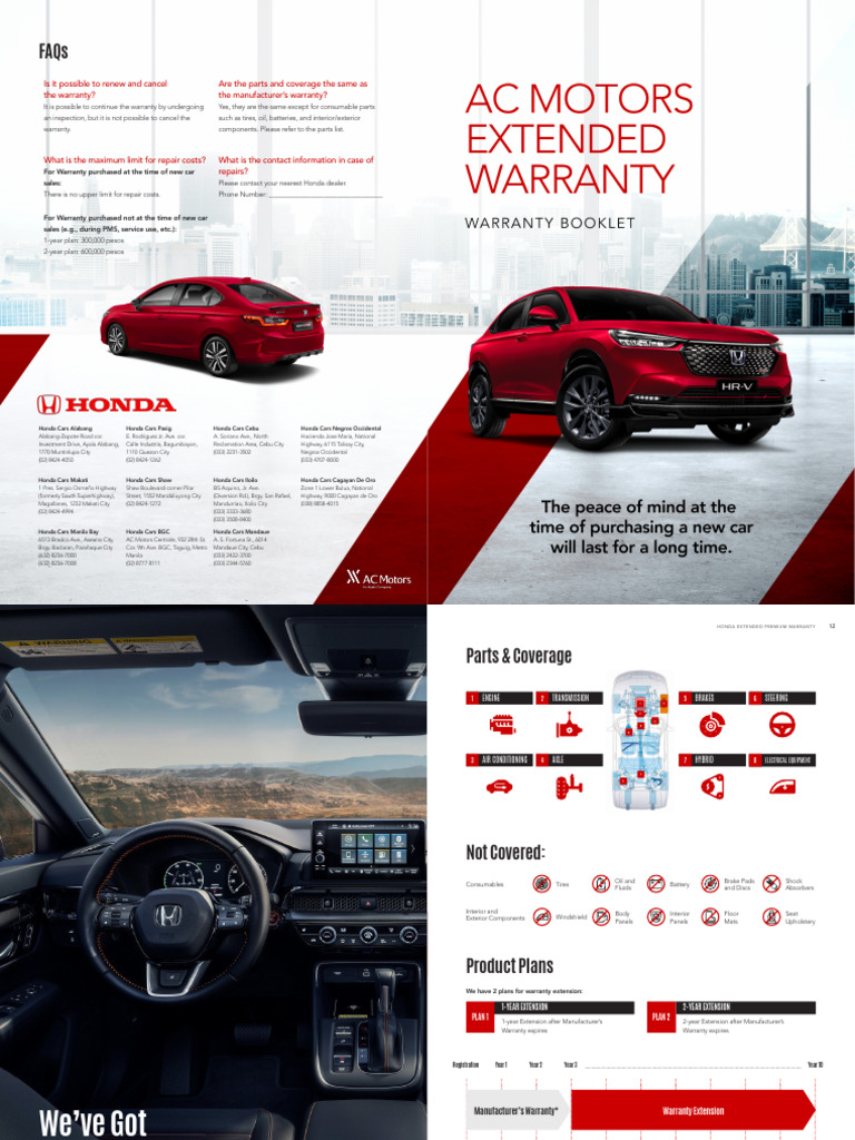 Honda Extended Warranty Overview | PDF | Throttle | Turbocharger
