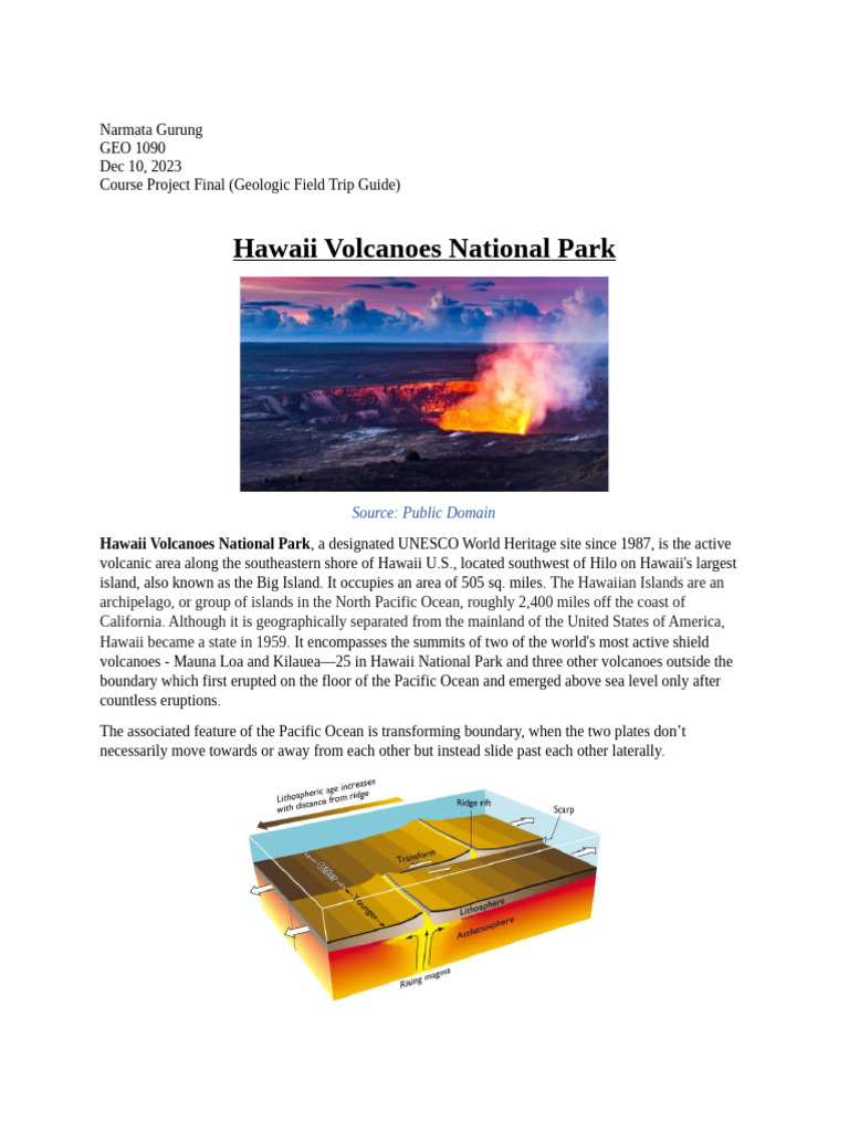 Hawaii Volcanoes National Park Guide | PDF | Volcano | Hawaii (Island)