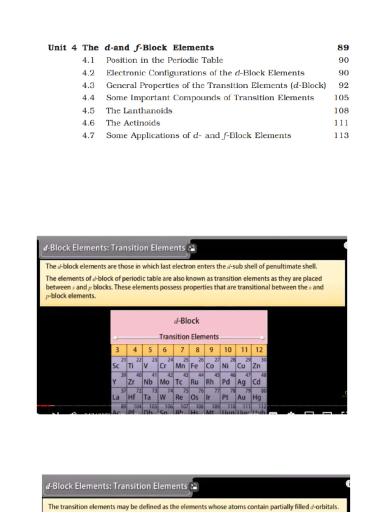 D Block Elements | PDF