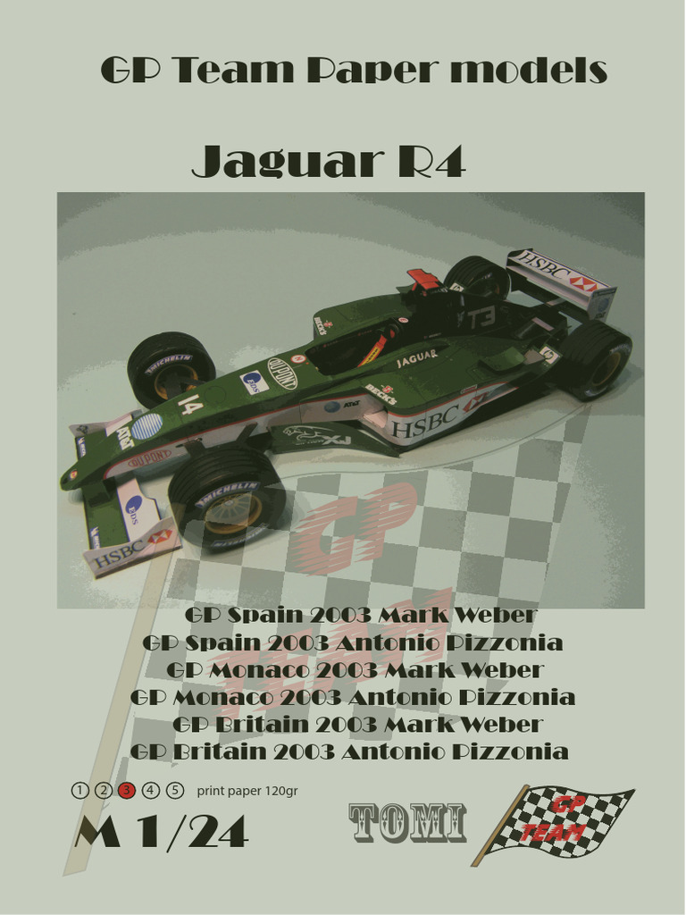 Jaguar R4 Papermodel Distr. | PDF